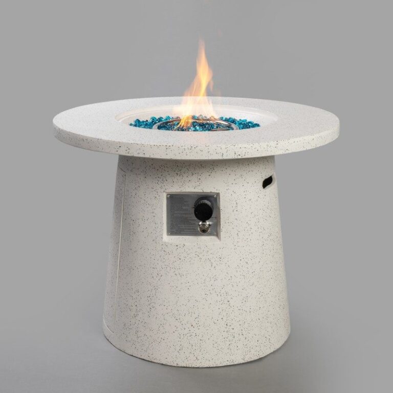 Round Terrazzo Gas Fire Coffee Table – warmgarden